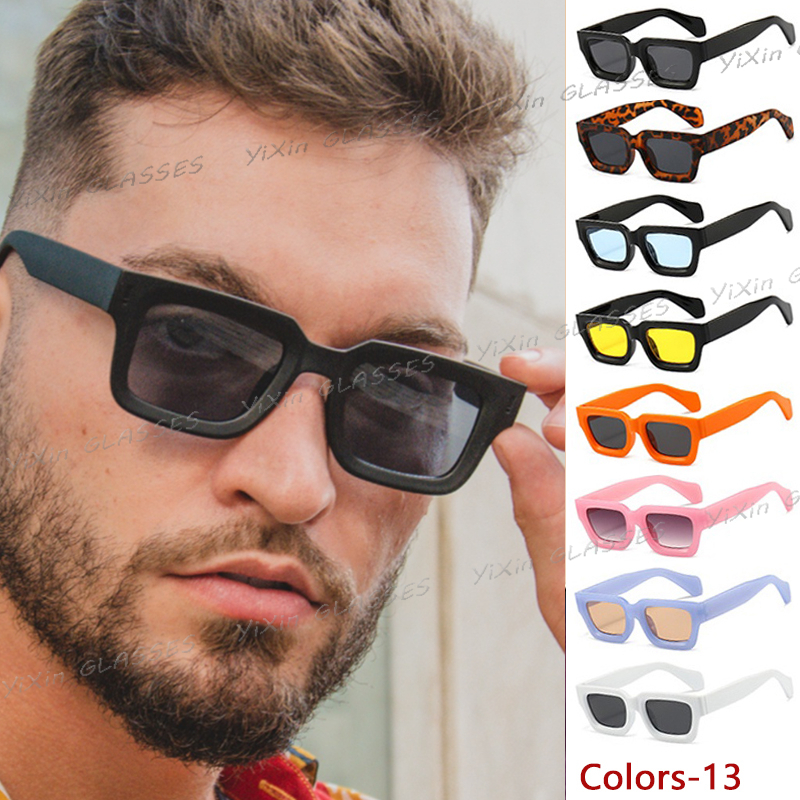 Woman Fashion Retro Square Sunglasses Male Punk Neutral Black ...