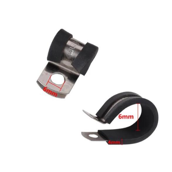 2Pcs Rubber Lined Clips 6-25mm R-type Wiring Hose Clamp Cable Mounting ...