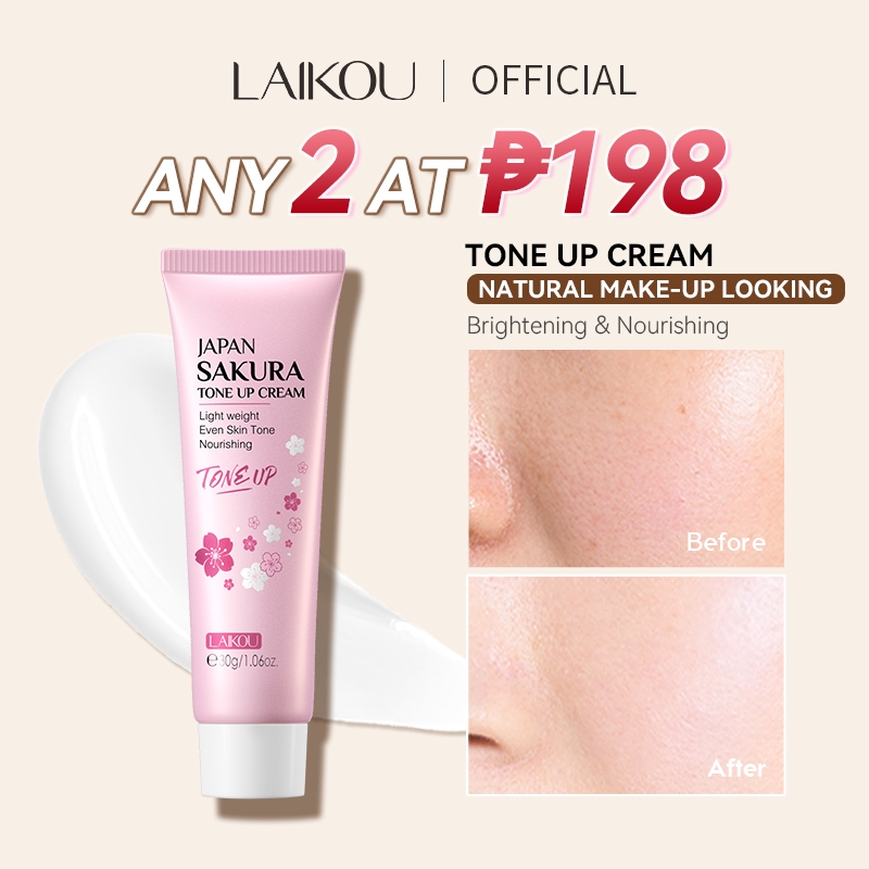 LAIKOU Japan Sakura Tone Up Cream Primer Foundation Conceal Blemishes Brightening Make-up ...