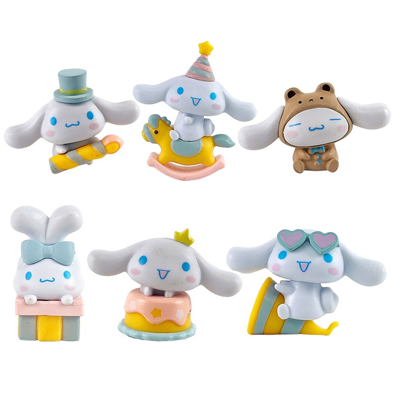 6Pcs/Set 4-7cm Sanrio Anime Cartoon Japan Mascot Cinnamoroll Cake ...
