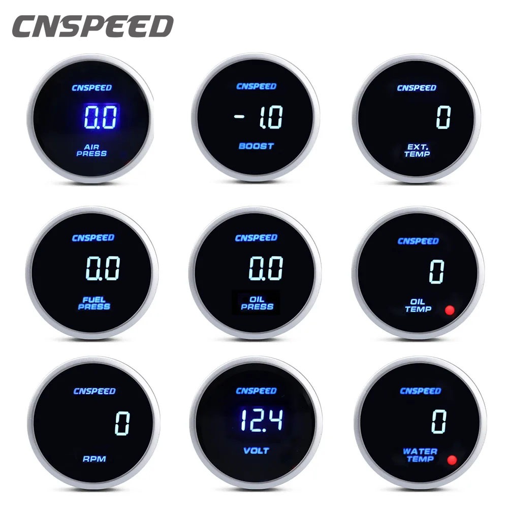 Cnspeed 2" 52mm Car Digital Turbo Boost Gauge Tachometer Rpm Gauge ...
