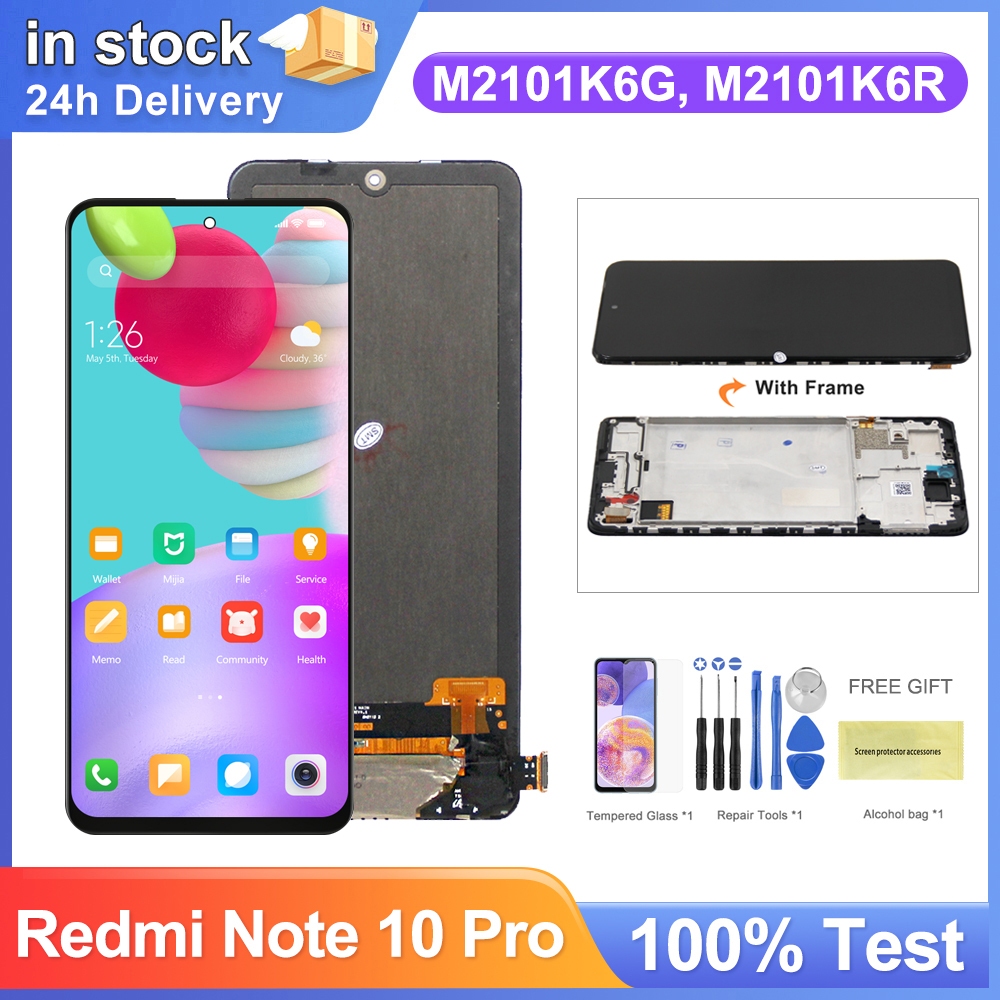 6.67"AMOLED Xiaomi Redmi Note 10 Pro LCD Digitizer With Frame Touch Screen For Note 10 Pro ...