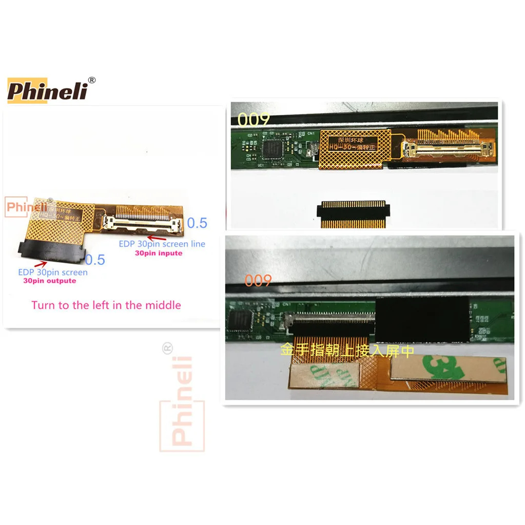 Laptop LED screen EDP 30pin to 30 pin 0.5mm connector converter adapter ...
