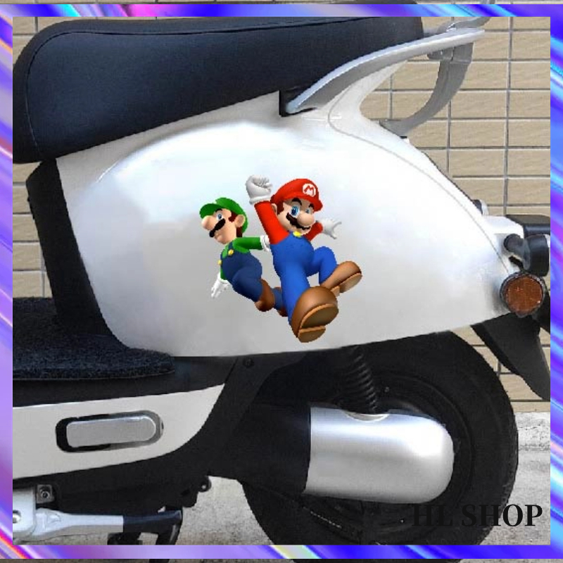 HL Mario cute stickers, motorcycle decoration stickers, waterproof ...