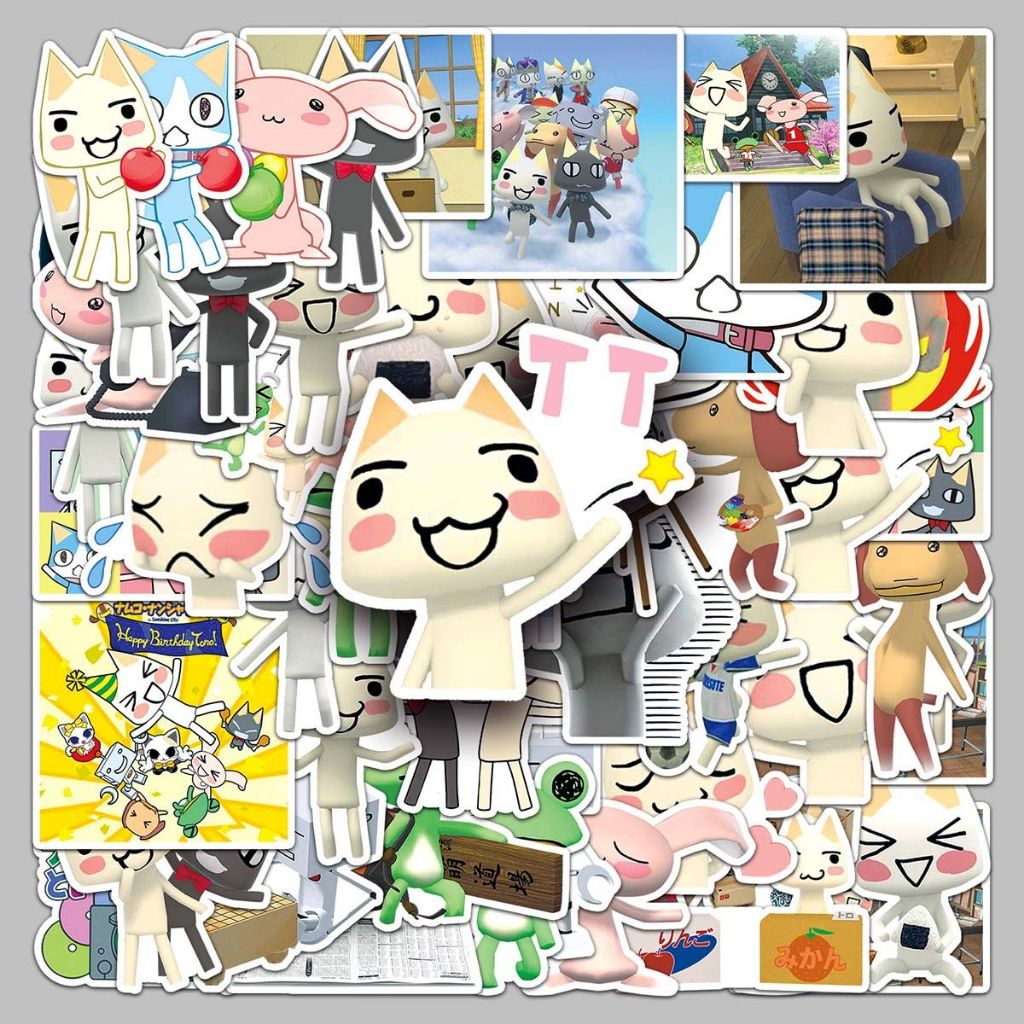 50Pcs Cute Inoue toro White Cat Graffiti Waterproof Stickers For DIY ...