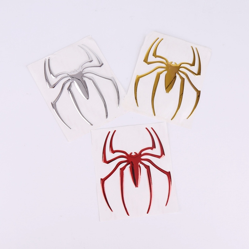 3D Spider Emblems soft rubber Badges Sticker for Universal Car Vehicle ...