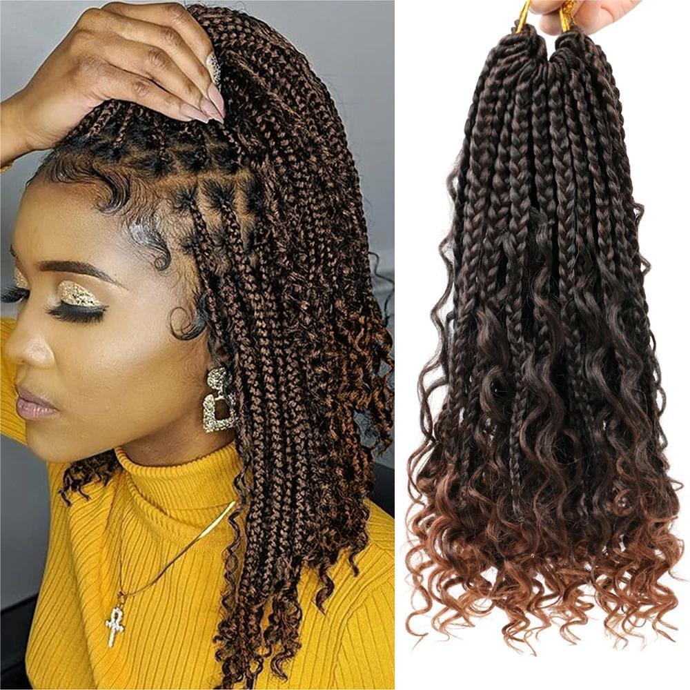 16 Braids/piece 14 Inch 80 Grams/pack Boho Box Braids Crochet Hair 1B ...