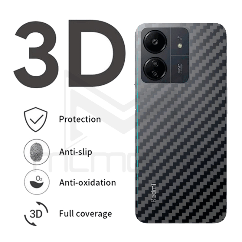 For Xiaomi Redmi Note 14 13 14C 13C A3 12C Note 12 12s A2+ A1 10C 3D Carbon Fiber Back Protector ...