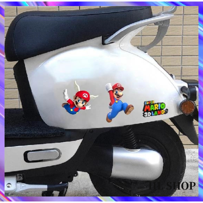 HL Cartoon Mario stickers for electric car decoration, cute stickers ...