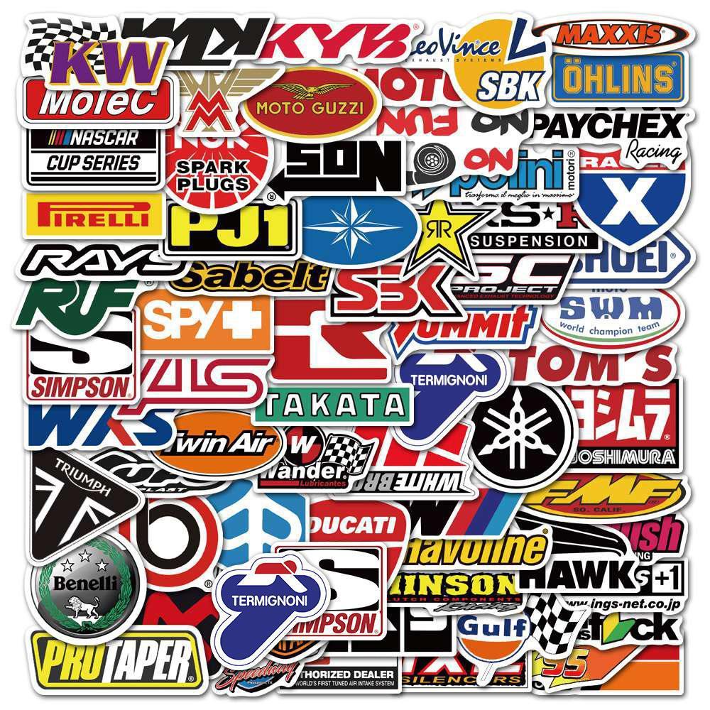 100 pcs Car Refitting & Performance Brands Waterproof PVC Stickers for ...