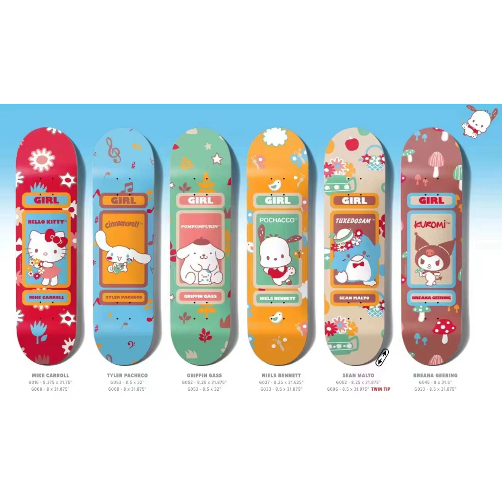 HELLO KITTY GIRL POCHACCO KUROMI SKATEBOARD GIFT PRO SKATEBOARD DECK ...