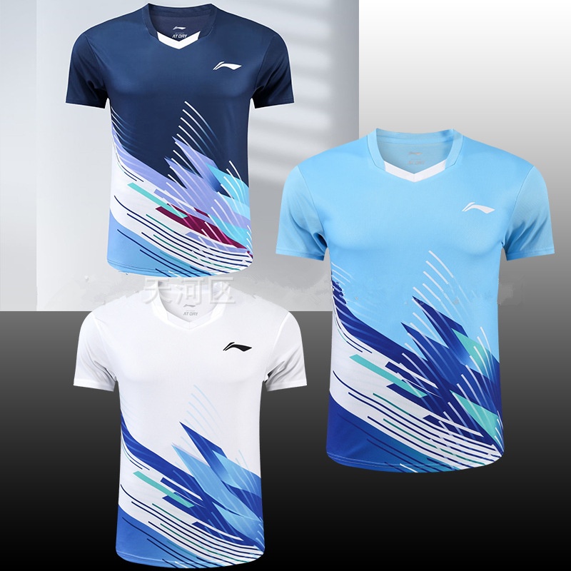 LiNing Badminton Jersey Men's and Women's Sports Short Sleeve ...