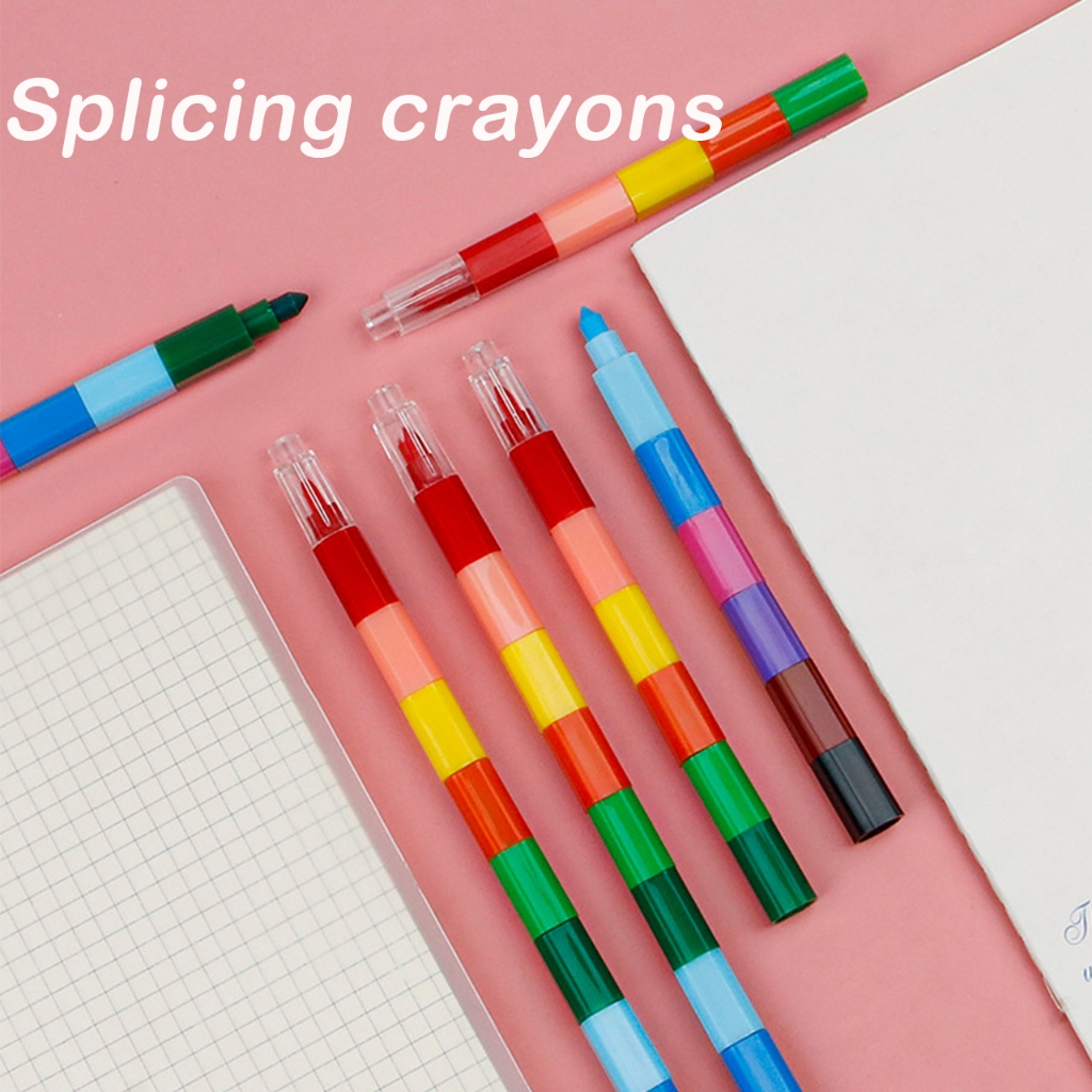 Creative Stitching Crayon 12 Colors Multi-Section Crayon Oil Pastel ...
