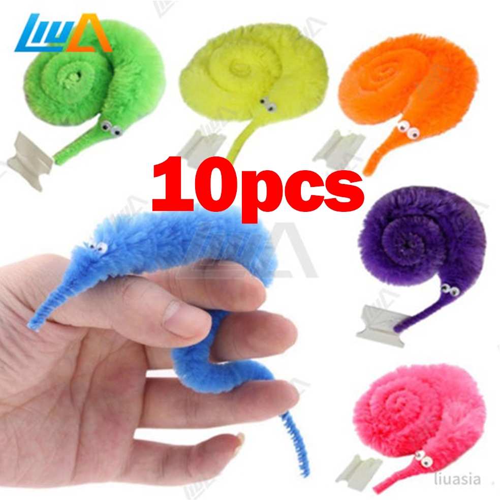 【10pcs】wacky worm Magic Twisty Fuzzy Worm Wiggle Moving Sea Horse Kids ...