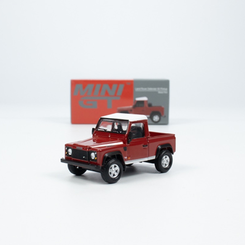 MINIGT 1:64 Model Car Land Rover Defender 90 Pickup Masai Red Alloy Die ...