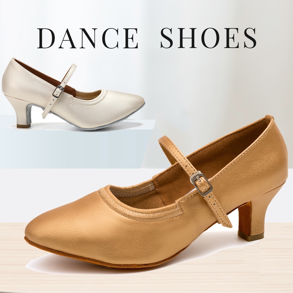 PU Leather Women Girls Modern Dance Shoes Closed Toe Standard Ballroom ...