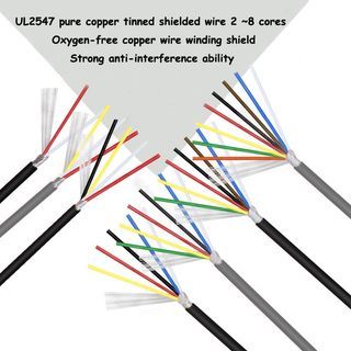 UL2547 Signal Shielded Cable 22/24/26/28/30 AWG PVC Insulated Tinned ...