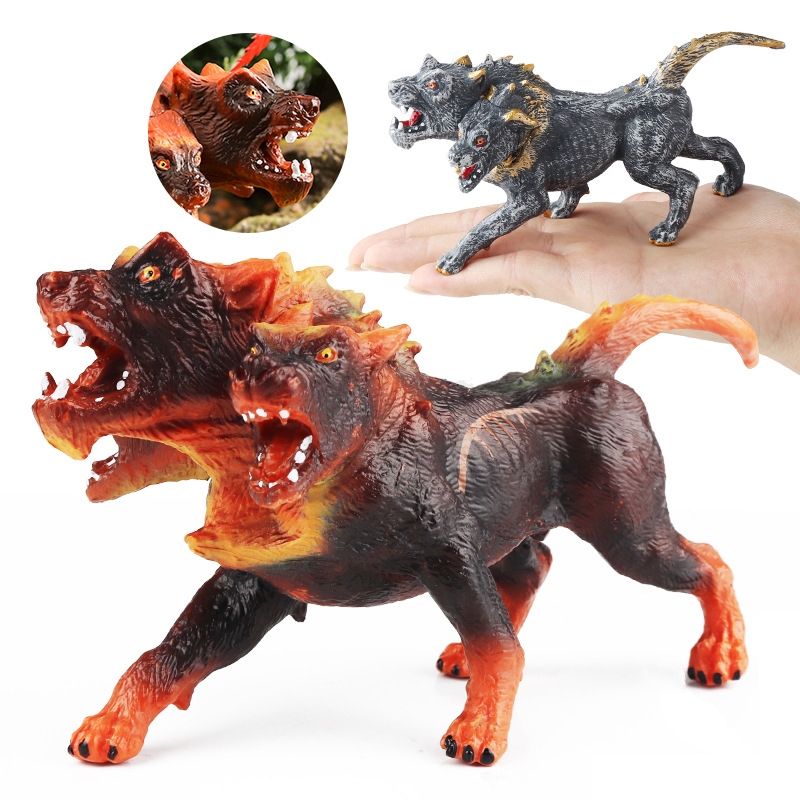 Simulated mythological monster dragon hell cerberus three headed dog ...