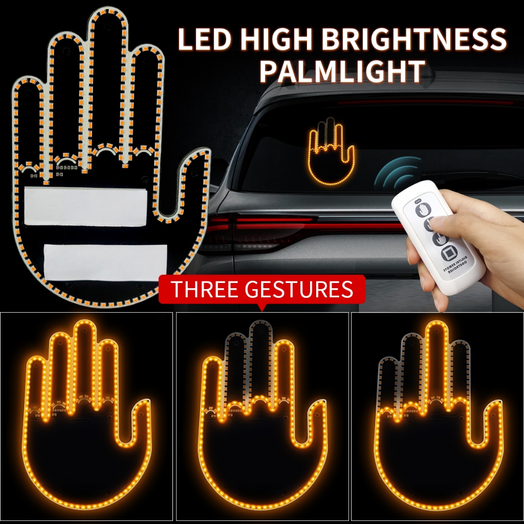 New LED Illuminated Gesture Light Car Light With Remote Road Rage Signs ...