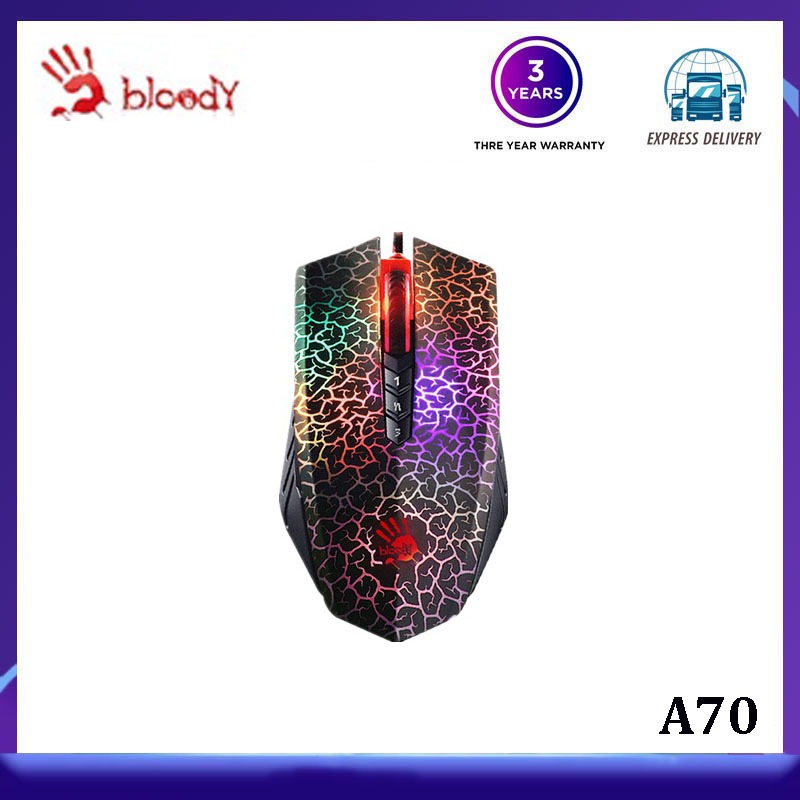 Bloody A70 LK Optical Micro-motion Gaming Mouse 4000dpi Wired Mouse ...