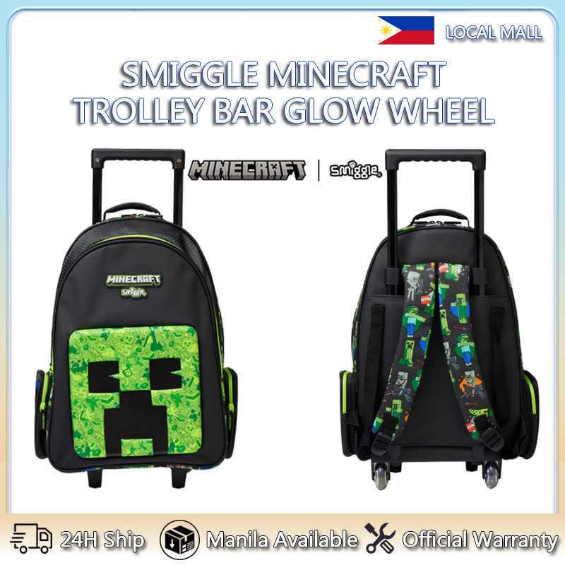 Smiggle Minecraft Trolley Backpack With Light Up Wheels | Shopee ...