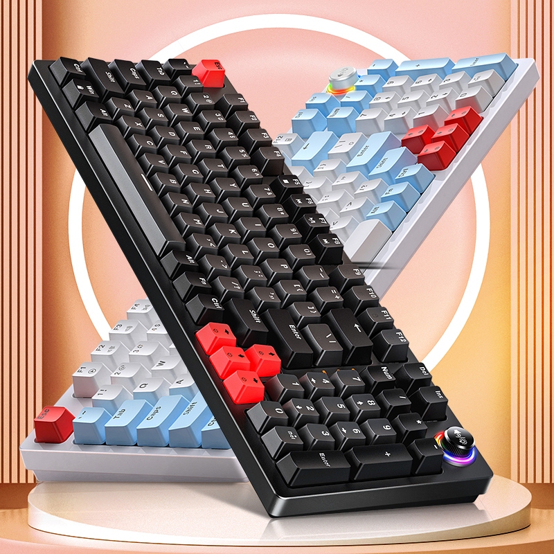 Silver Eagle K700 Customized Luminous Mechanical Keyboard Game Knob 96 ...
