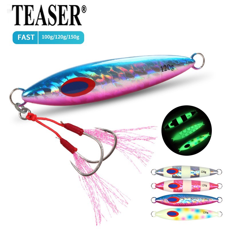 TEASER【J32】100g-150g Flat Micro Metal Jigs Sinking Slow Jigging Lure ...