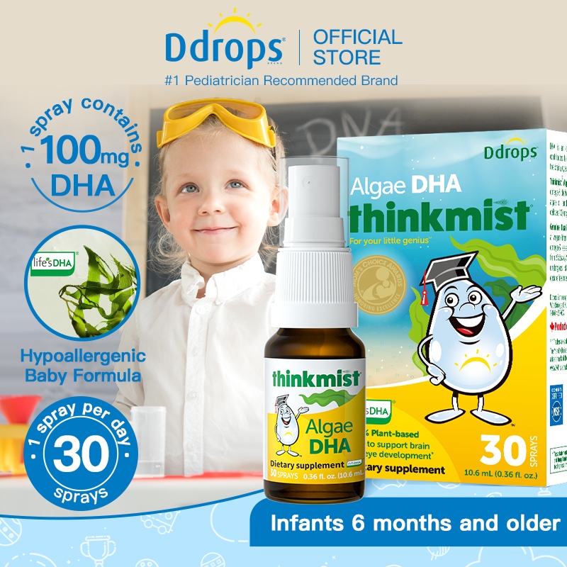 Ddrops Thinkmist Kids Algae DHA 30 Sprays. Liquid DHA Supplement For ...