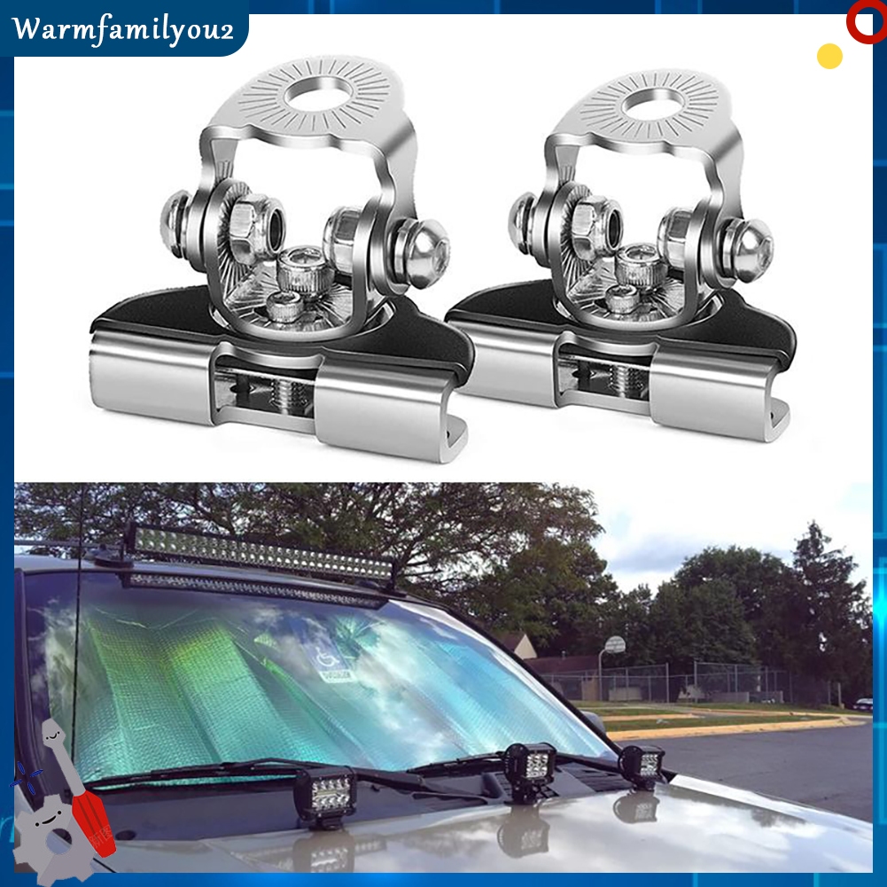 2pcs Stainless Steel Universal Cars Auto Hood LED Work Light Bracket ...