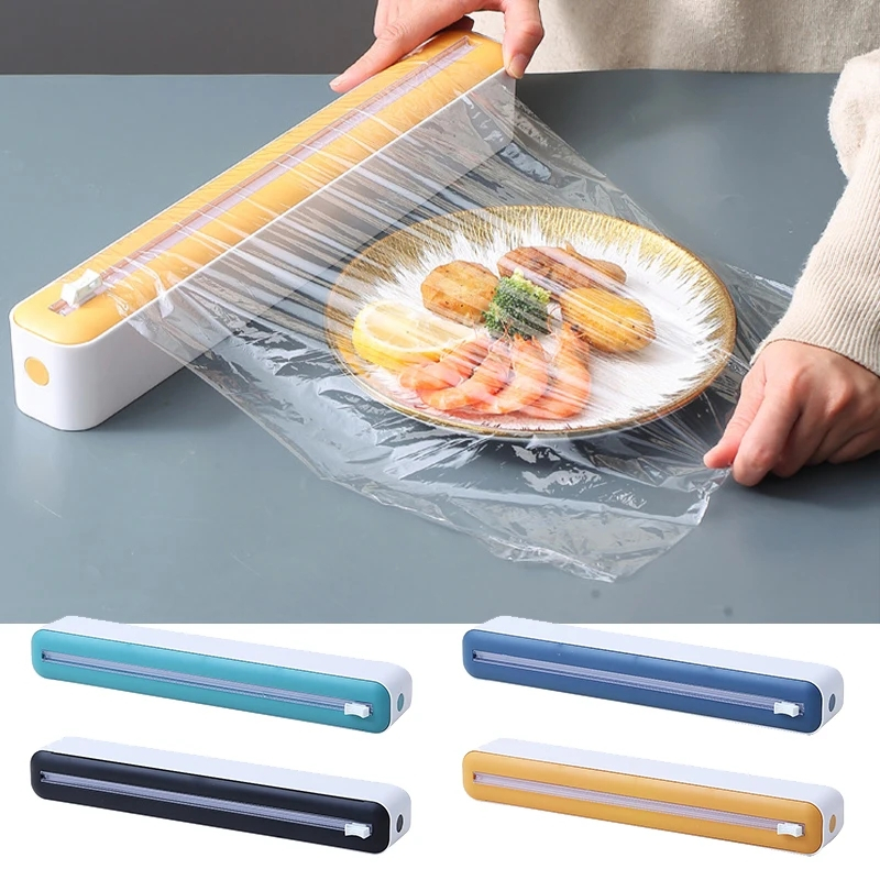 2 in 1 Food Film Dispenser Wrap Dispenser With Cutter Storage Box ...