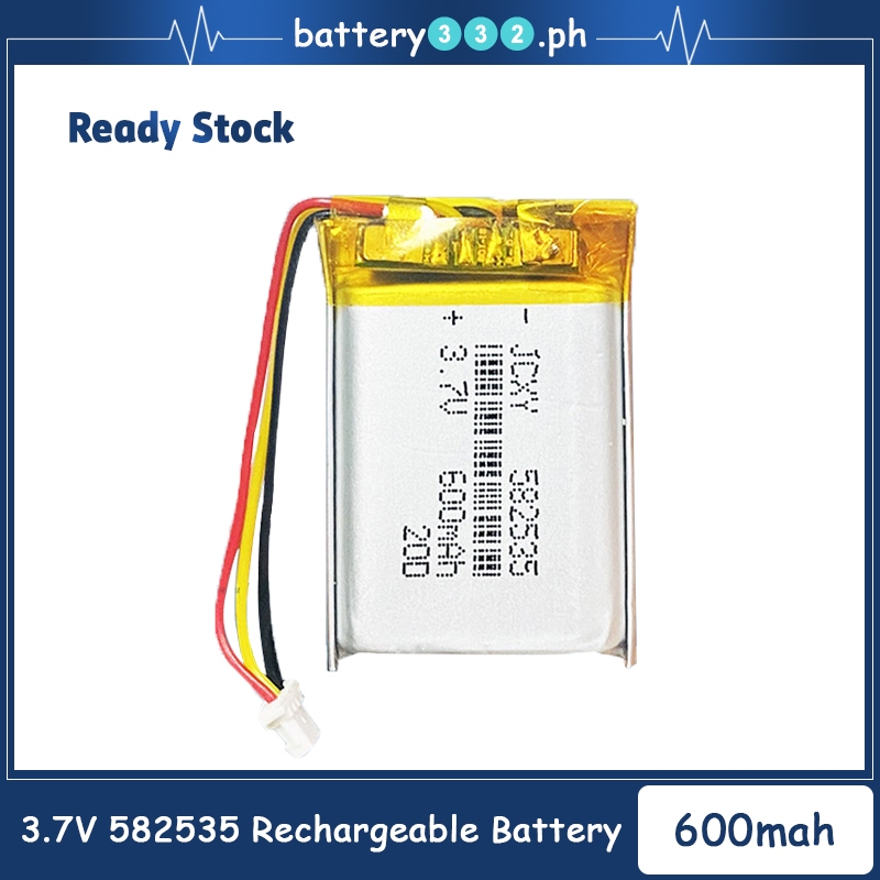 3.7V 600mAh 582535 602535 Lithium Polymer Rechargeable Battery For GPS ...