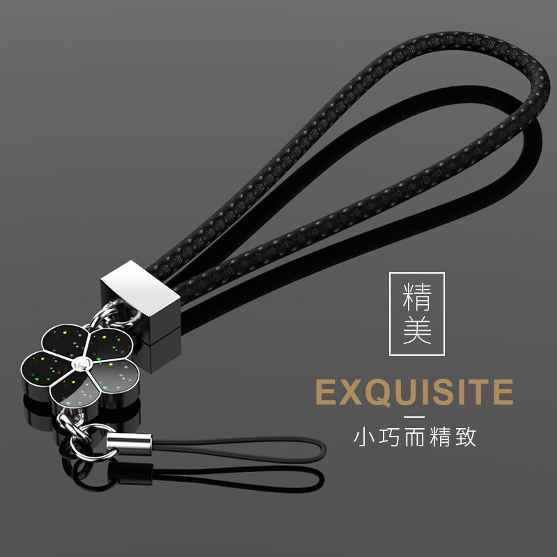 AMK Lucky four-leaf clover mobile phone lanyard key chain Car key chain ...