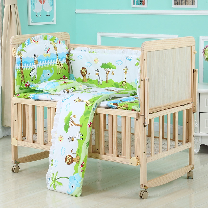 Multifunction Cradle Bed Wood Crib Solid Wood Crib For Baby With ...
