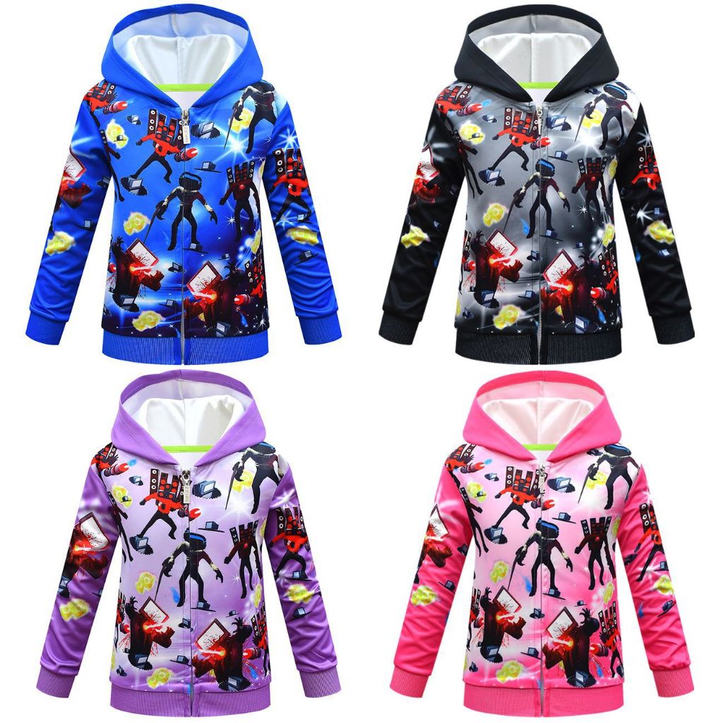 Boys Girls Long Sleeve Coat Skibidi Toilet Man Kids Jackets Tv Man ...
