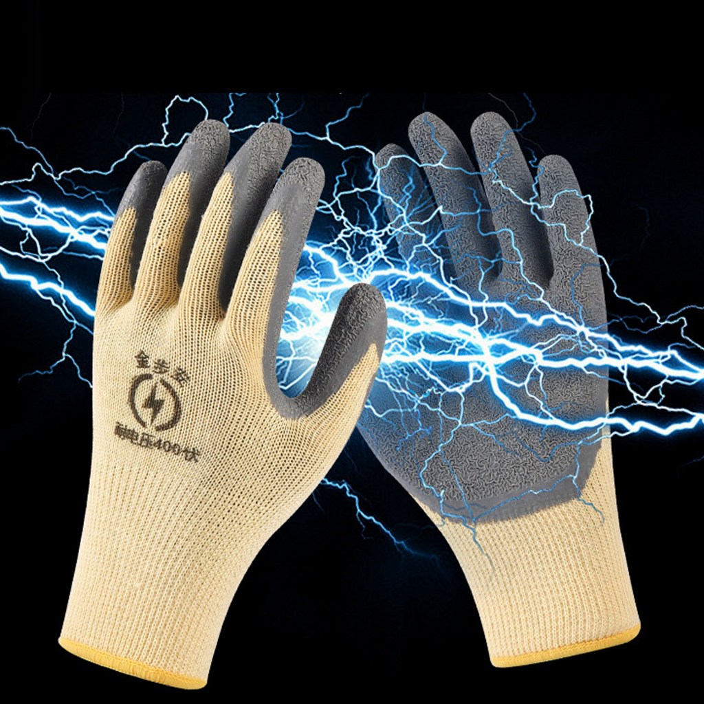 Insulation Work Gloves Flame Retardant 400V Voltage Resistance Rubber ...