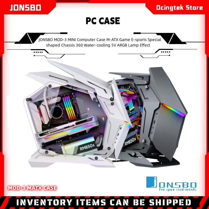JONSBO MOD-3 MINI Computer Case M-ATX Game E-sports Special-shaped Chassis 360 Water-cooling 5V ...