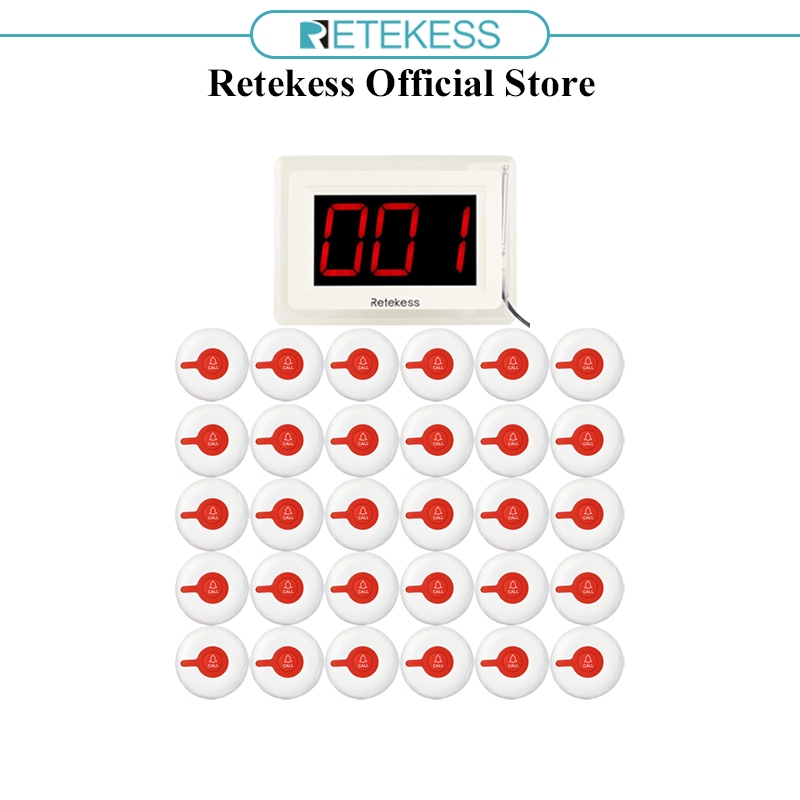 Retekess T114 Caregiver Pager Wireless Calling System 15 Level Volume ...