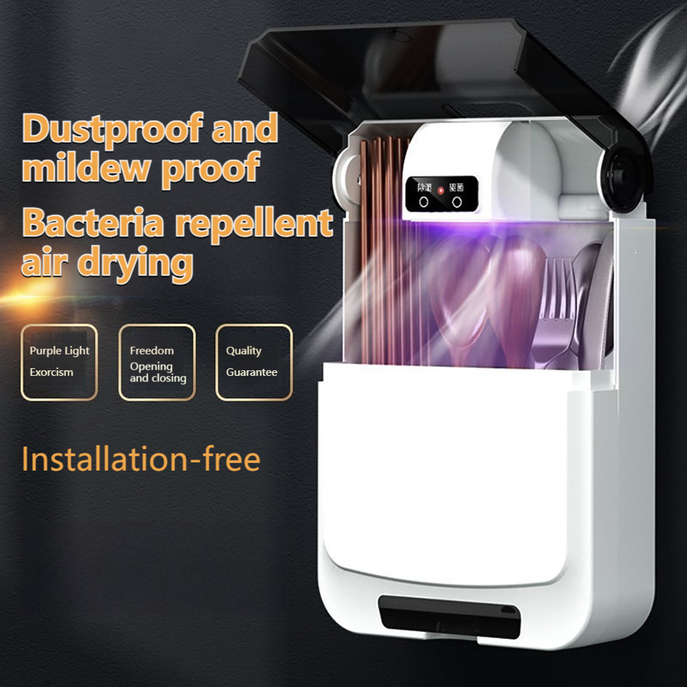 Jufeng UV disinfection cabinet kitchen wall-mounted fork disinfection ...