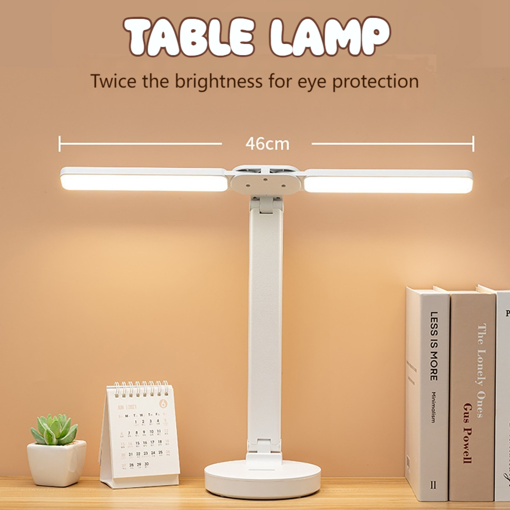 Double Head Lighting LED Rechargeable Desk Lamp Table Lamp Light Eye ...