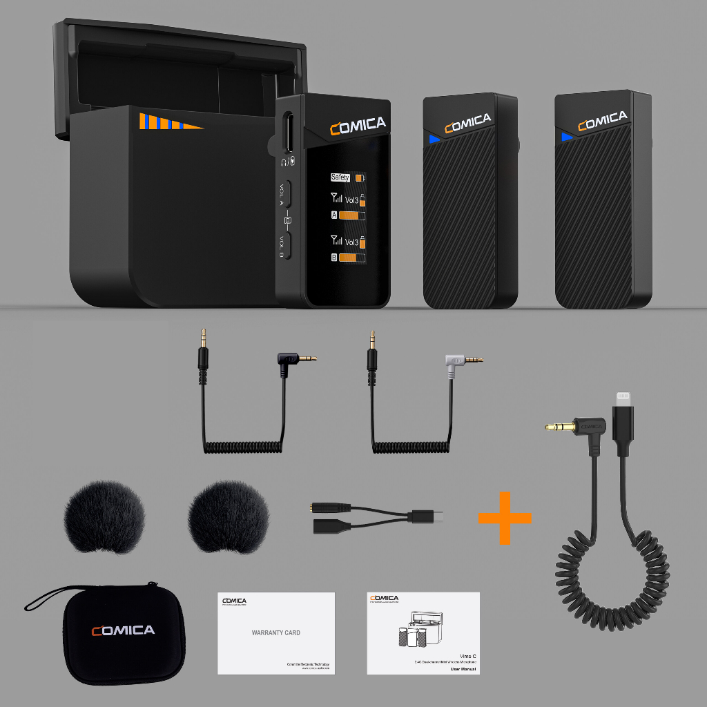 Comica Vimo C Wireless Lavalier Microphone with Noise Cancellation ...