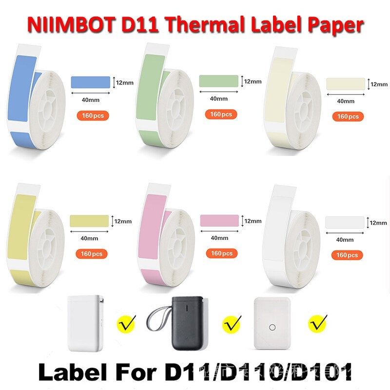 Niimbot Color graphic label D11 D110 D101 Label Sticker Tranparent Label Paper Roll Name Tag ...