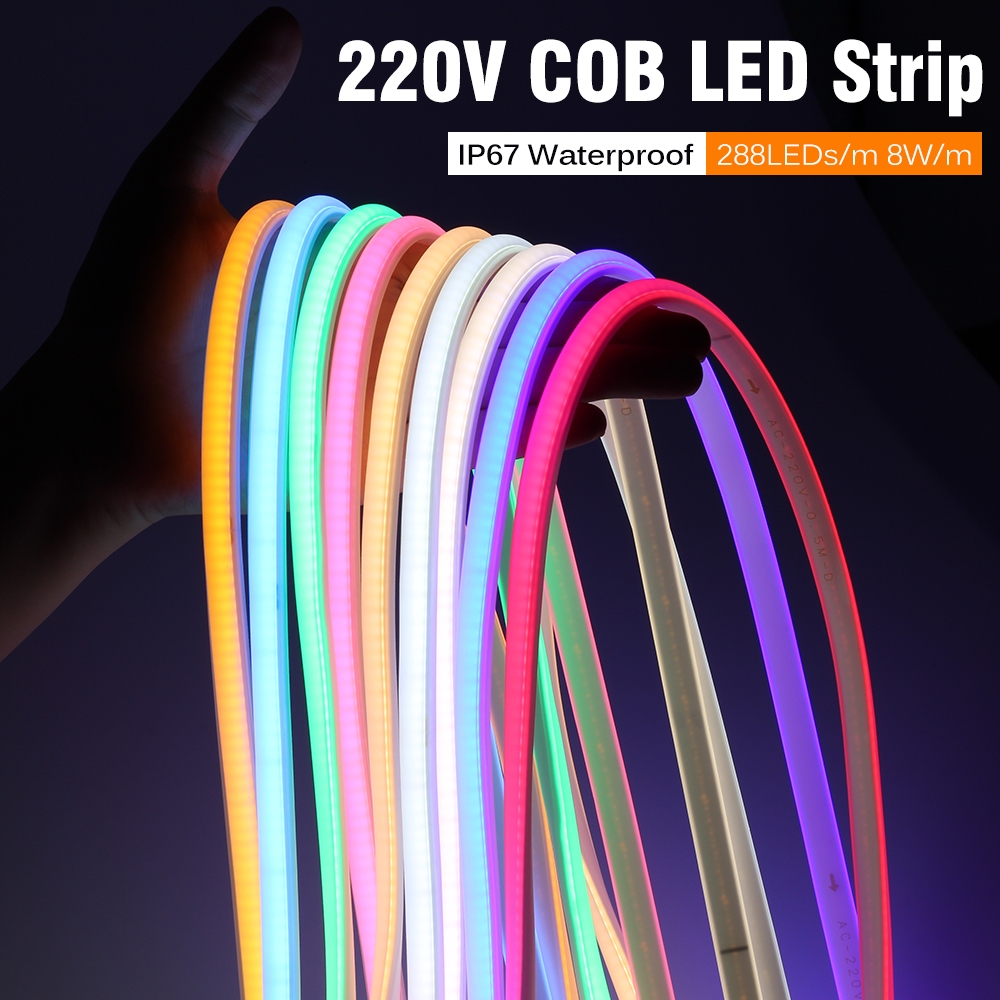 AC220V COB LED Strip IP67 Waterproof 3000K 4000K 60000K Neon light ...