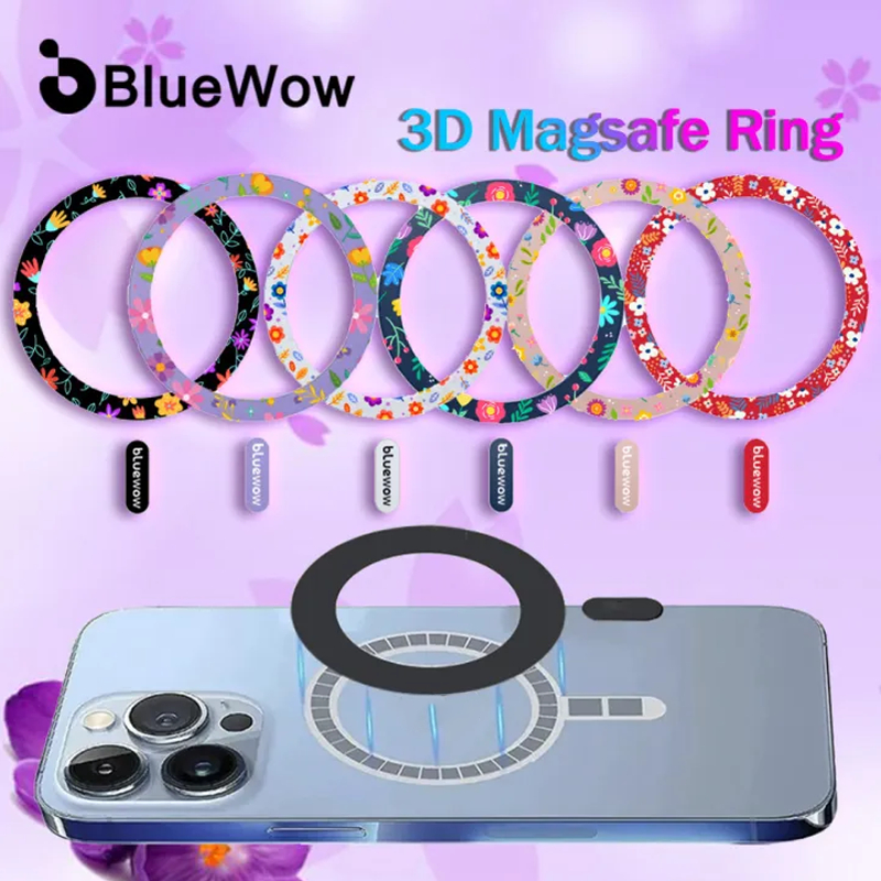 BlueWow Magsafe Ring Sticker, Adhesive Metal Ring Sticker for Wireless ...