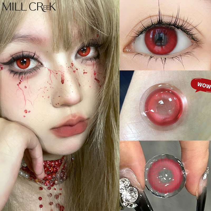 Halloween red contact lenses with grade 14.5MM comic eyes vampire red ...