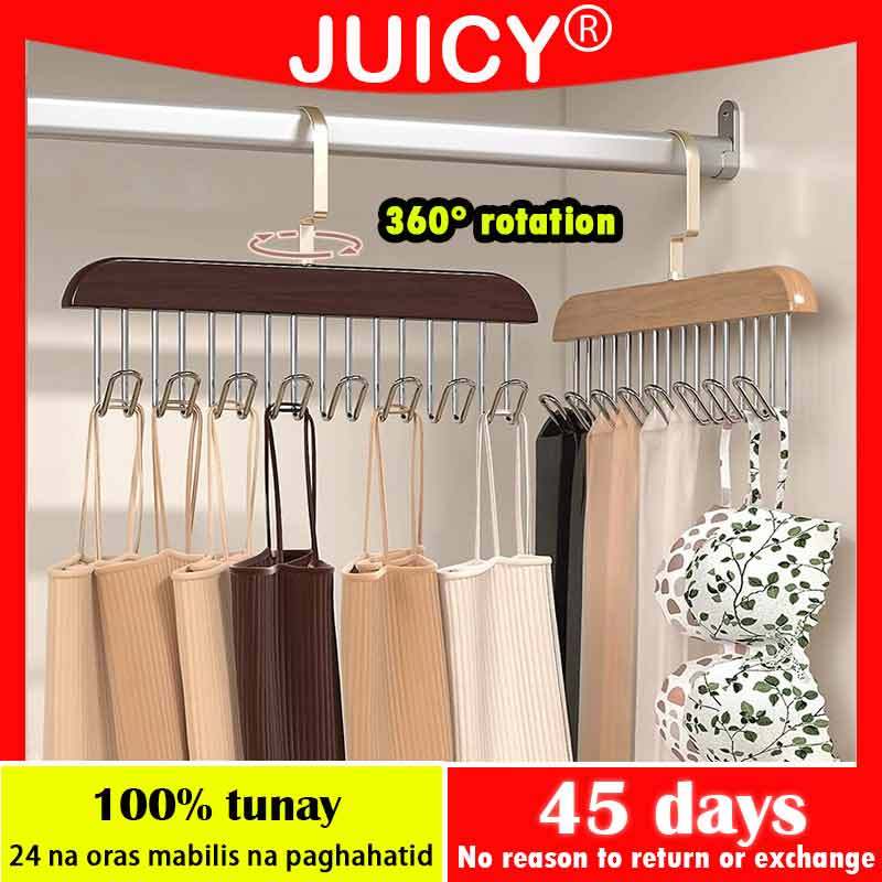 JUICY 8-hook solid wood sling hanger multifunctional underwear ...
