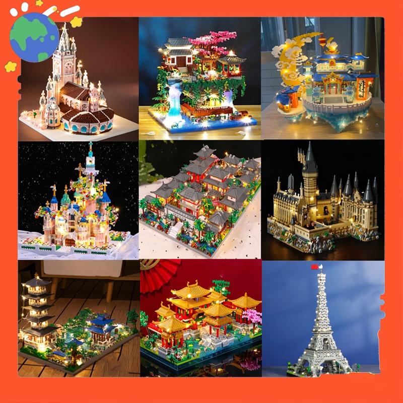 suzhou garden building blocks toys for kids Chinese style architecture ...