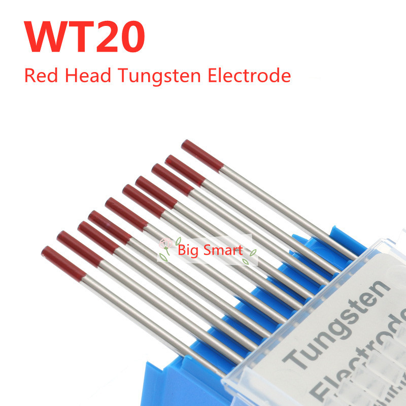 10pcs WT20 Red Head Tungsten Electrode 1.0/1.6/2.0/2.4mm × 150mm Head ...