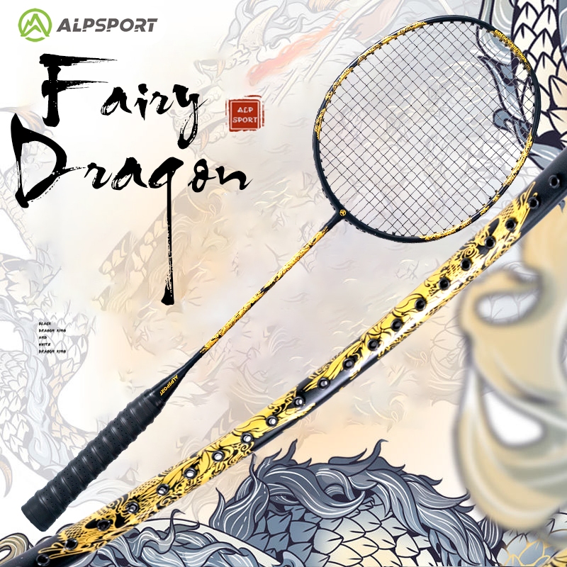 ALPSPORT DRAGON Advent 4U 26LBS Offensive Badminton Racket Single With ...