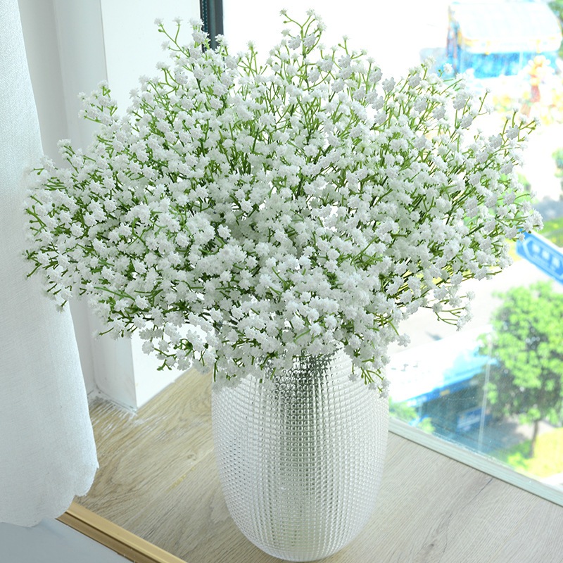 50cm White Artificial Flowers Stick White Trigeminal Simulation ...