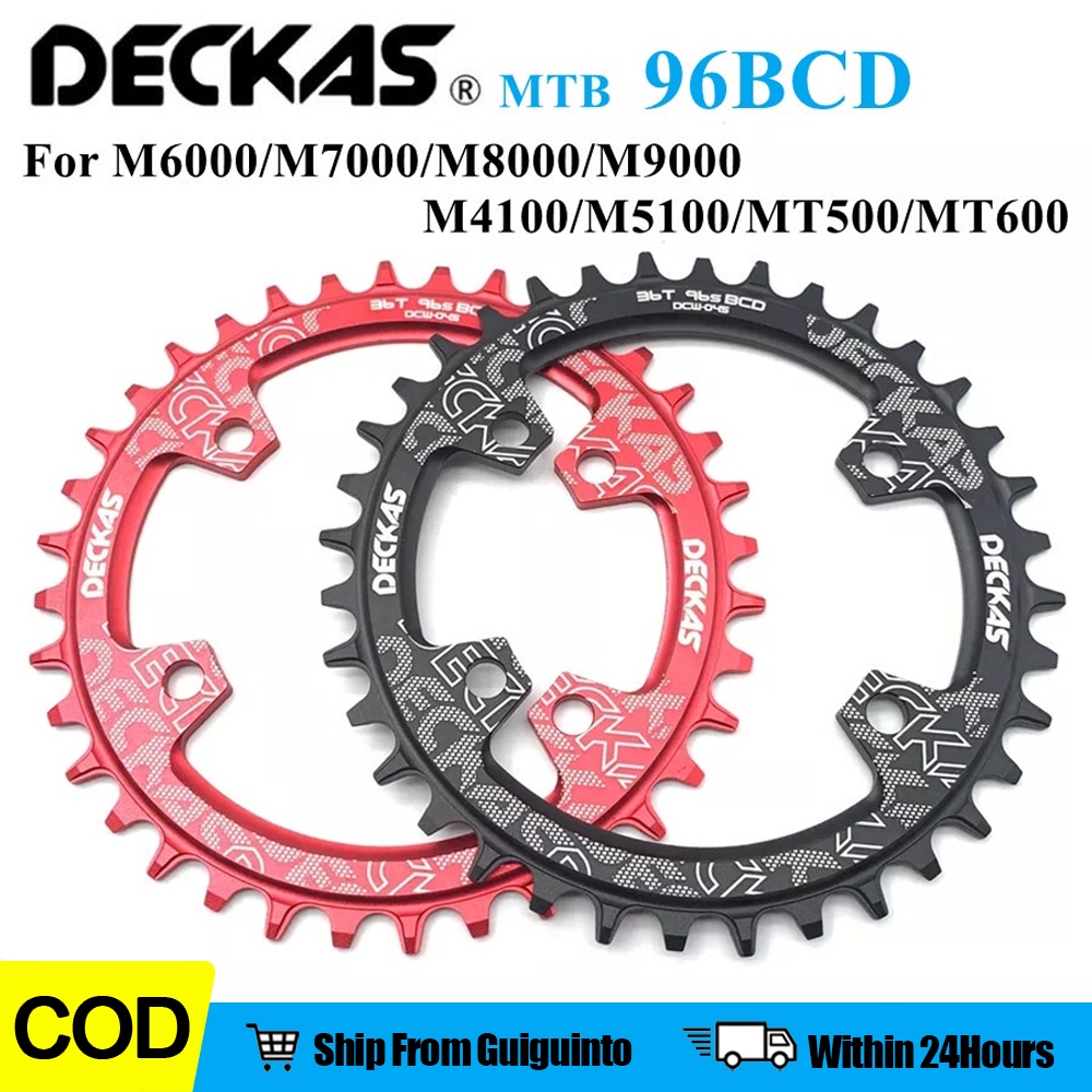 Deckas 96BCD Chainring MTB Mountain Bike BCD 96mm Asymmetric 32T 34T 36T 38T Narrow Wide Tooth ...